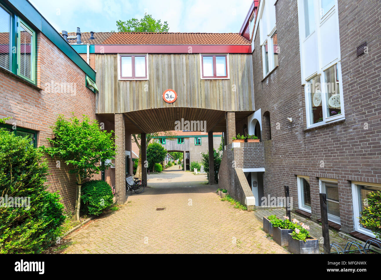 Modern style build residential wooden passageway structure building in ...