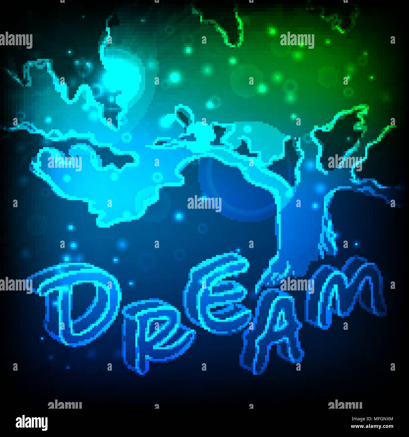 abstract tree being in dreams. Postcard with space for your text ...