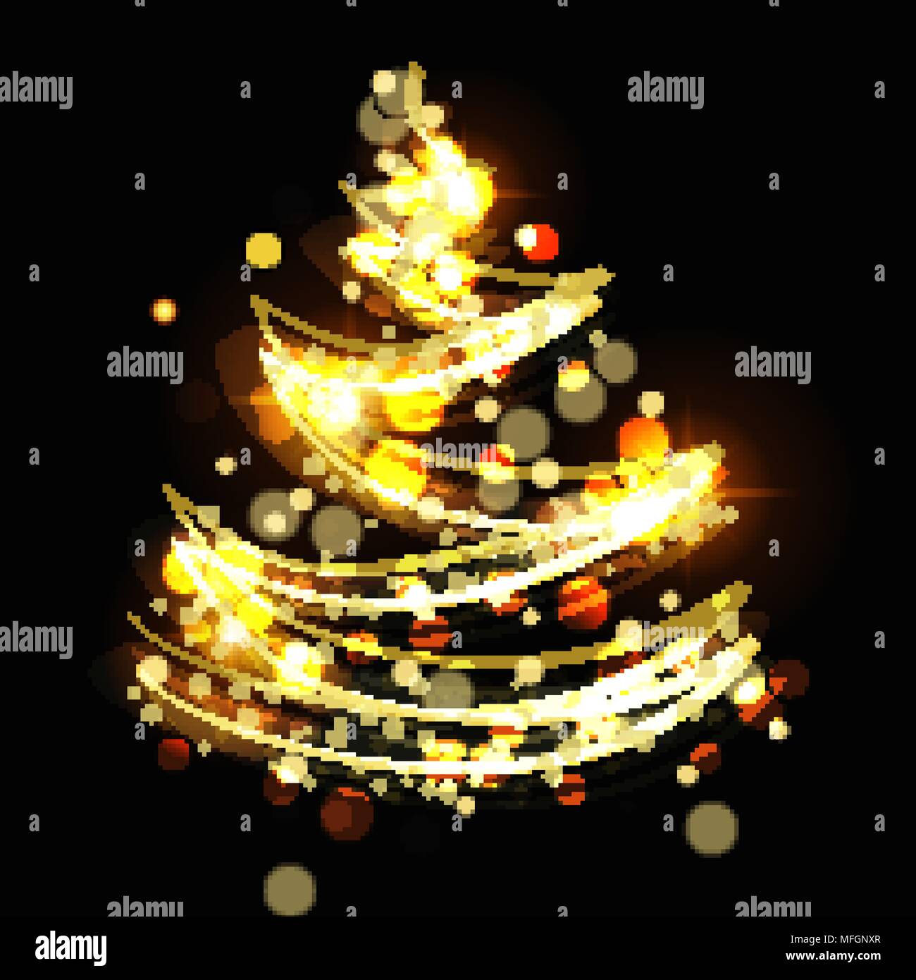 Neon fir tree christmas Stock Vector Images - Alamy
