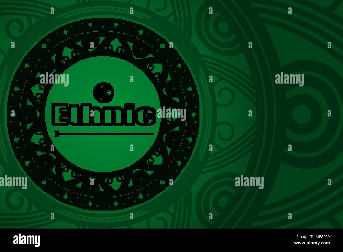 Ethnic green background for your design. Vector illustration Stock ...