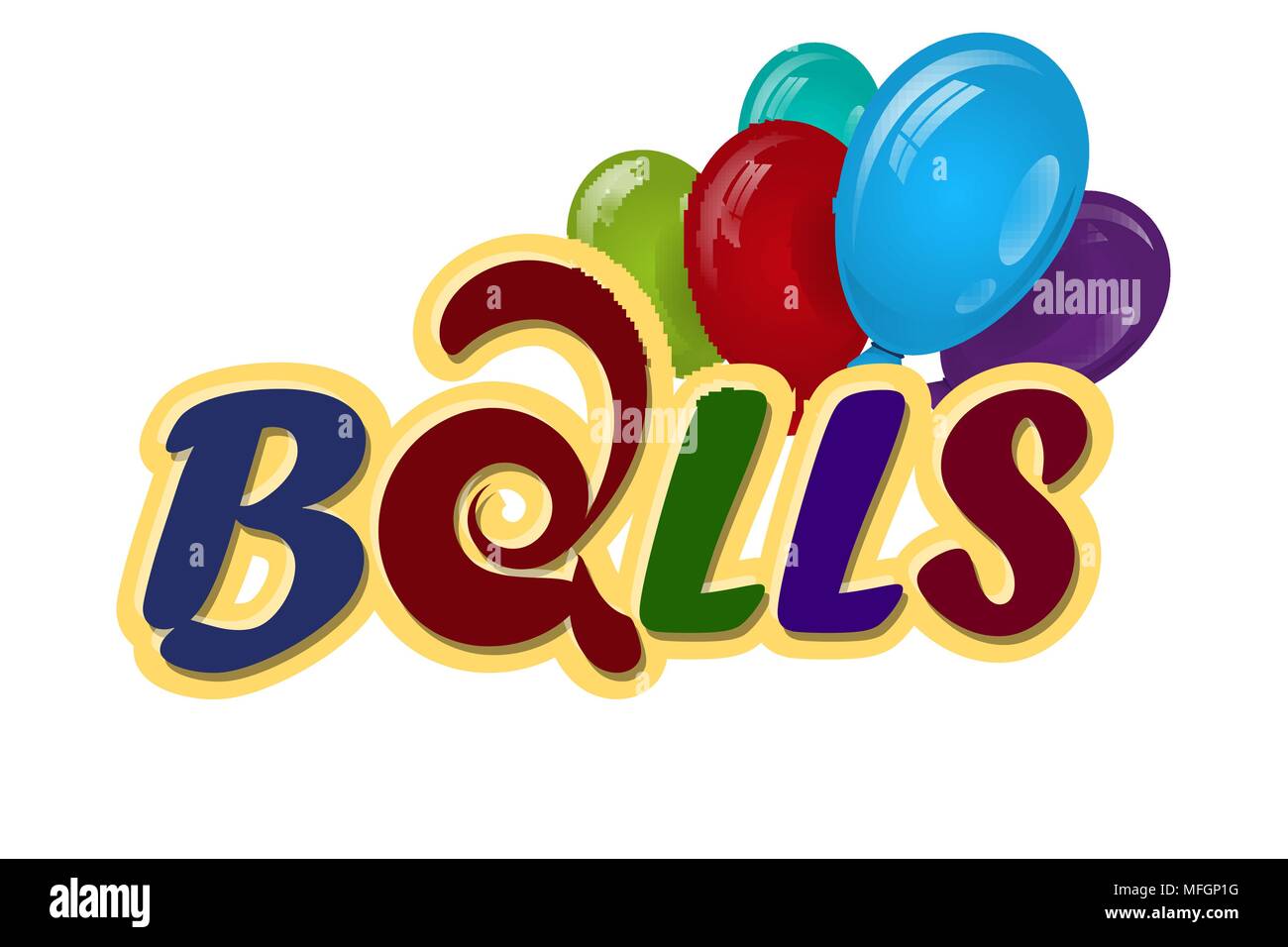 Logo with balloons for your company or postcard. Vector illustration ...