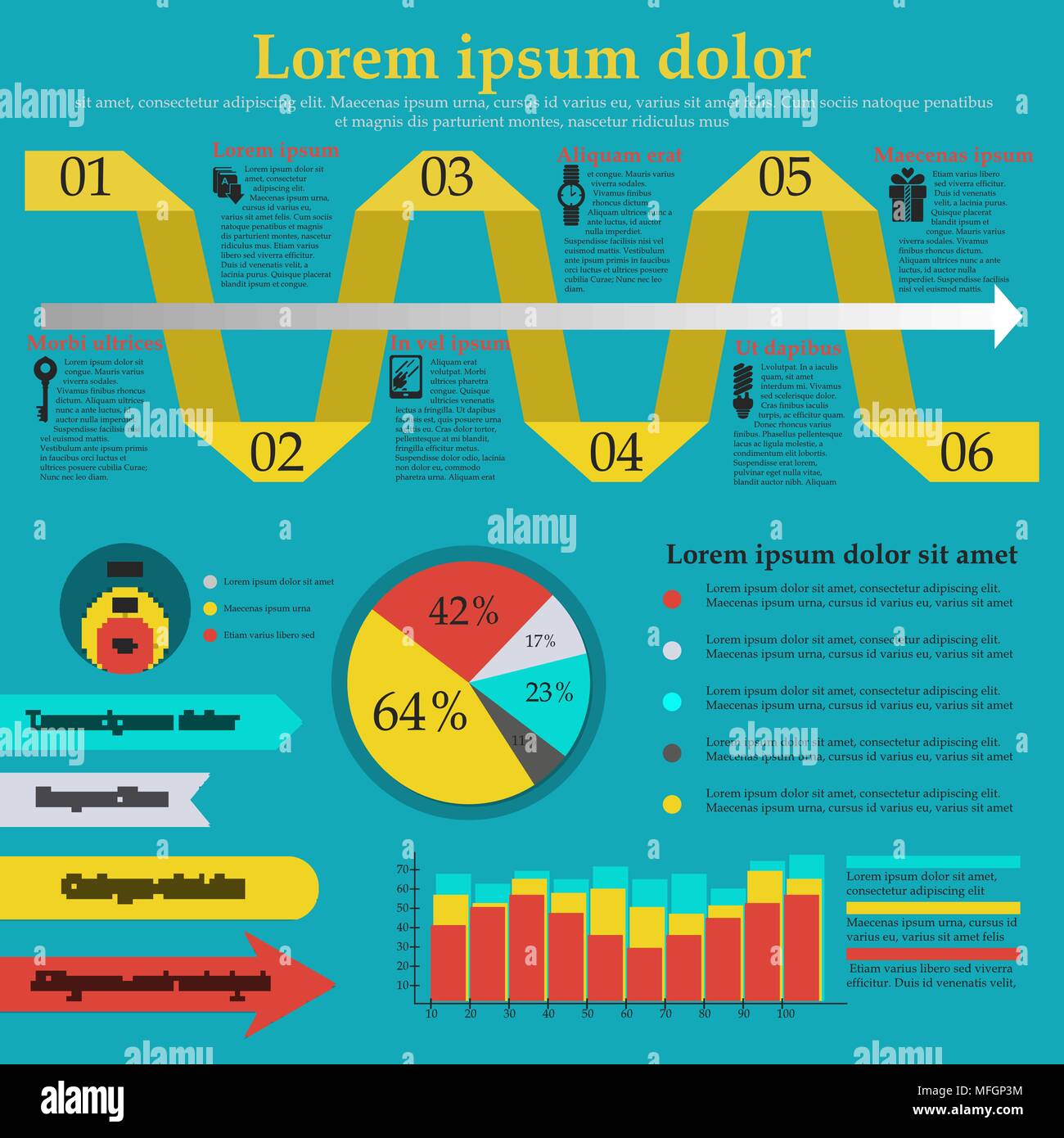 Stylish infographics for your website or as a design element with space ...