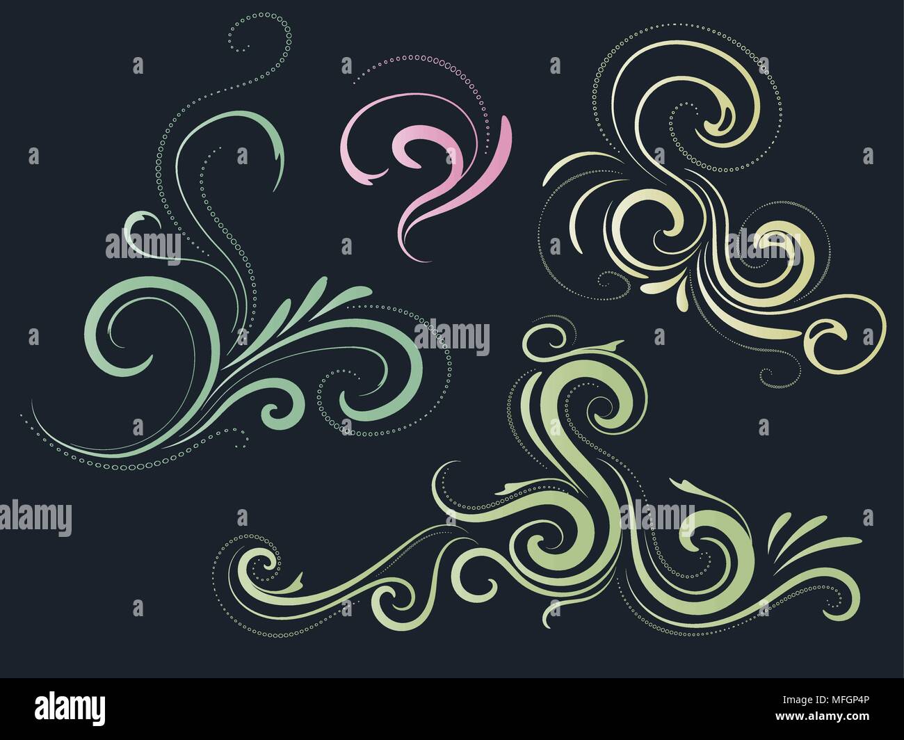 Abstract background with curls. Card. Vector illustration Stock Vector ...