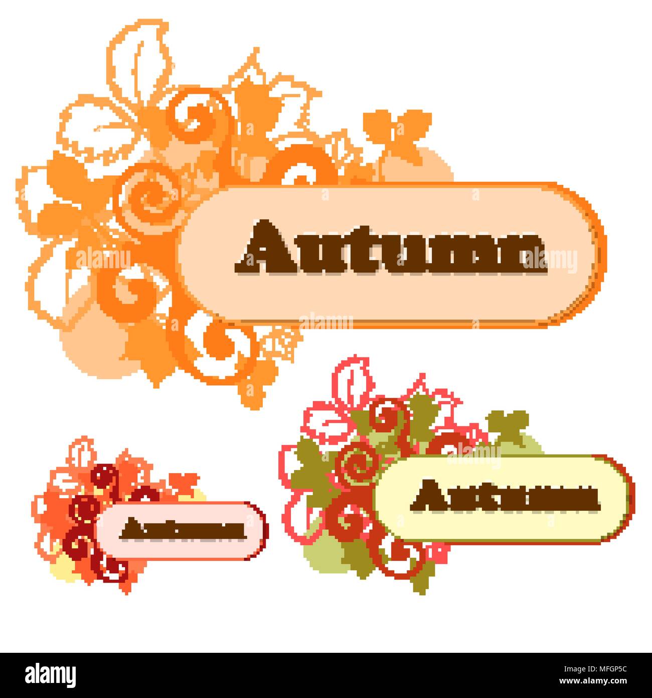 Autumn logo for the company in various color variations. Vector ...