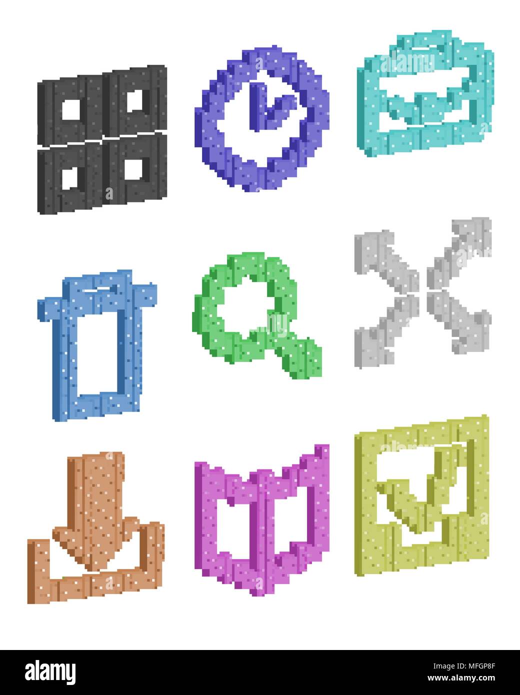 a set of pixel icons for your individual design. Vector illustration ...