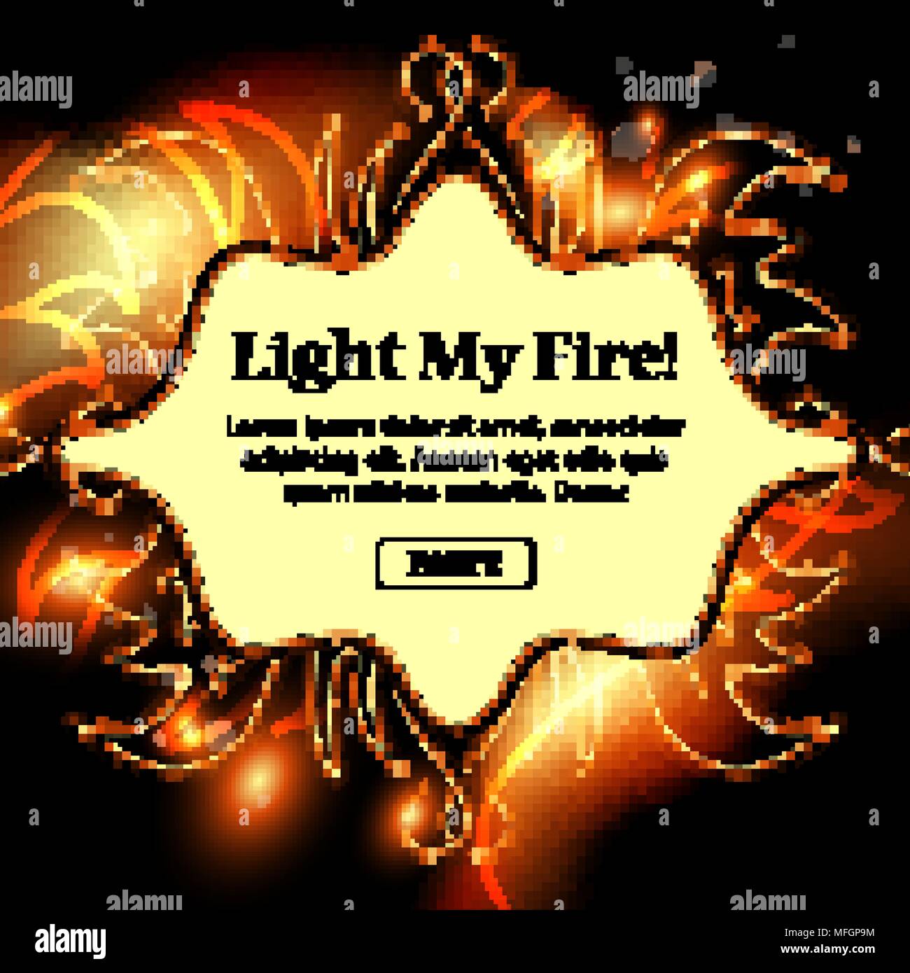 Bright background for advertising and text with fiery effects. Vector ...