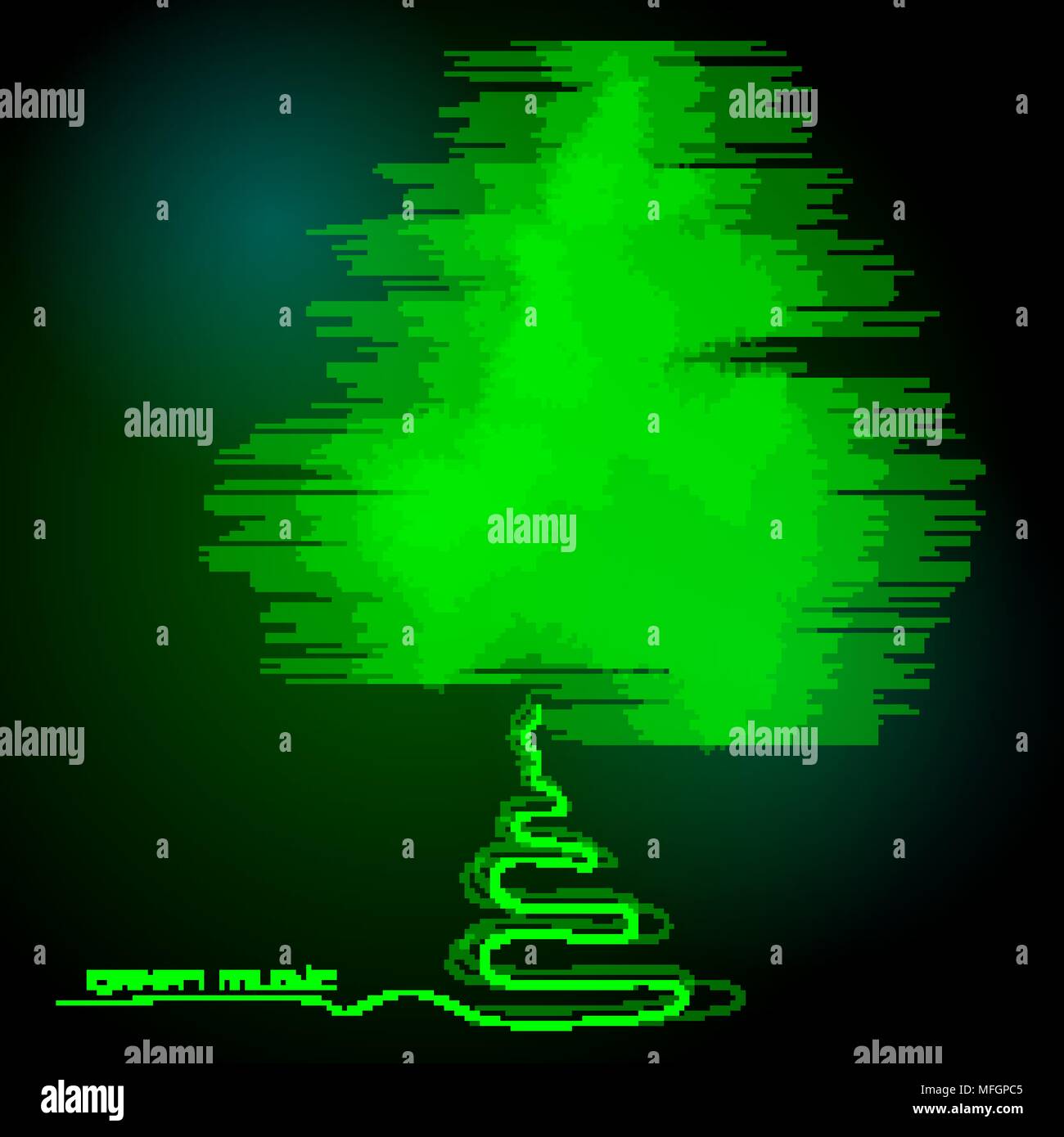 Abstract green tree on a black background. Vector illustration Stock ...