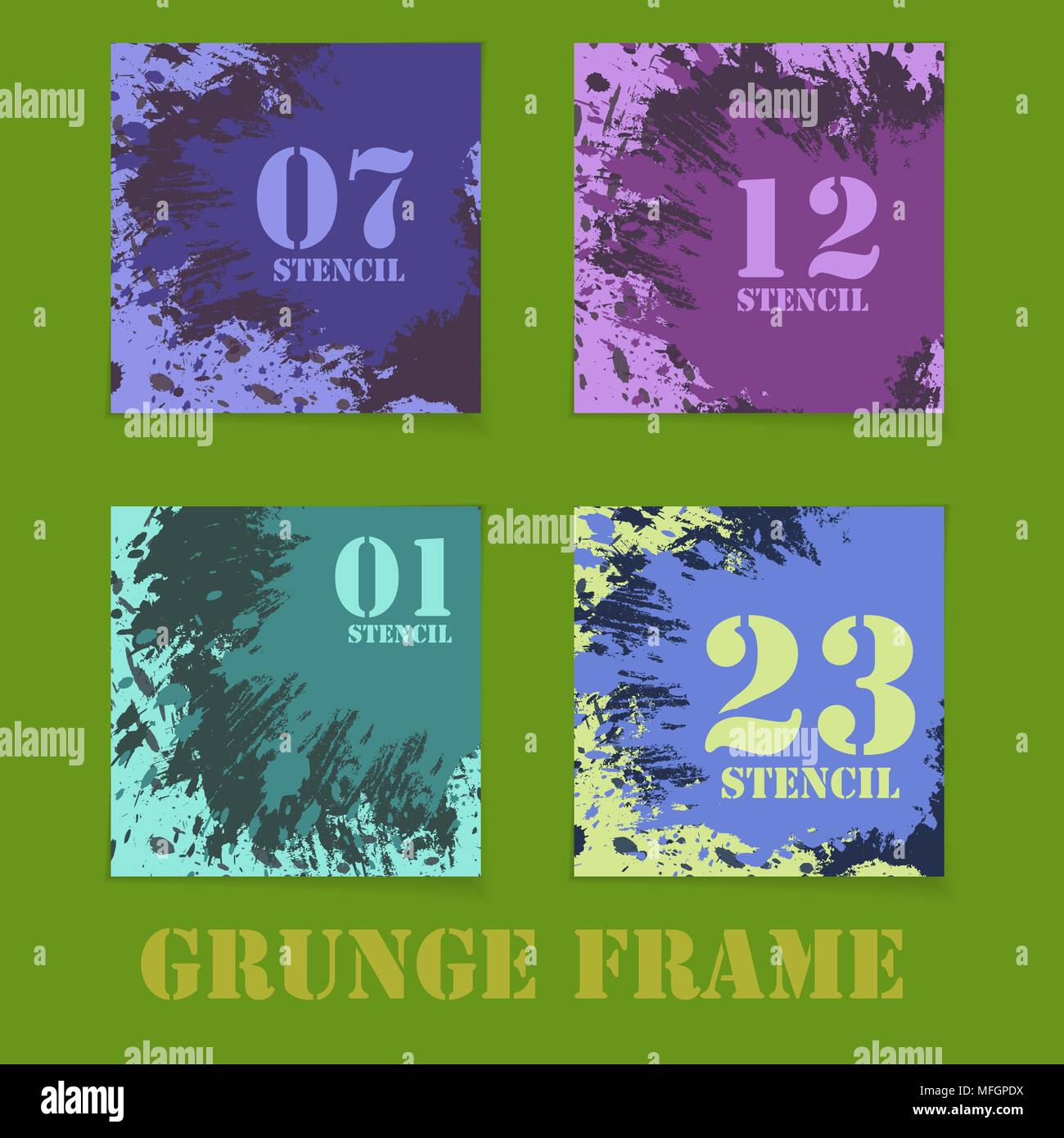 Four flyers in grunge style for business or entertainment cube. Vector ...