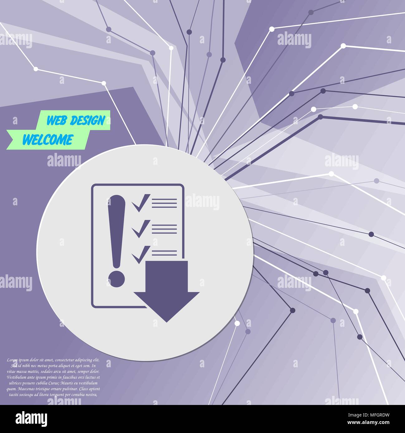 Pictograph of checklist icon on purple abstract modern background. The ...