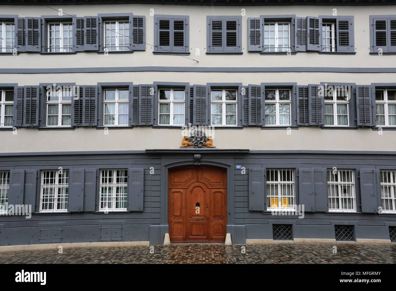 Architectural houses in Basel city, Canton Basel Stadt, Switzerland ...