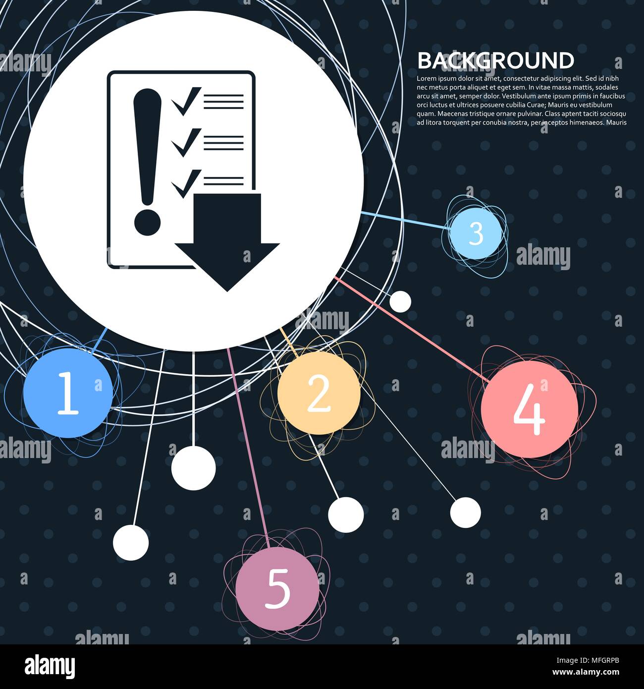 Pictograph of checklist icon with the background to the point and with ...