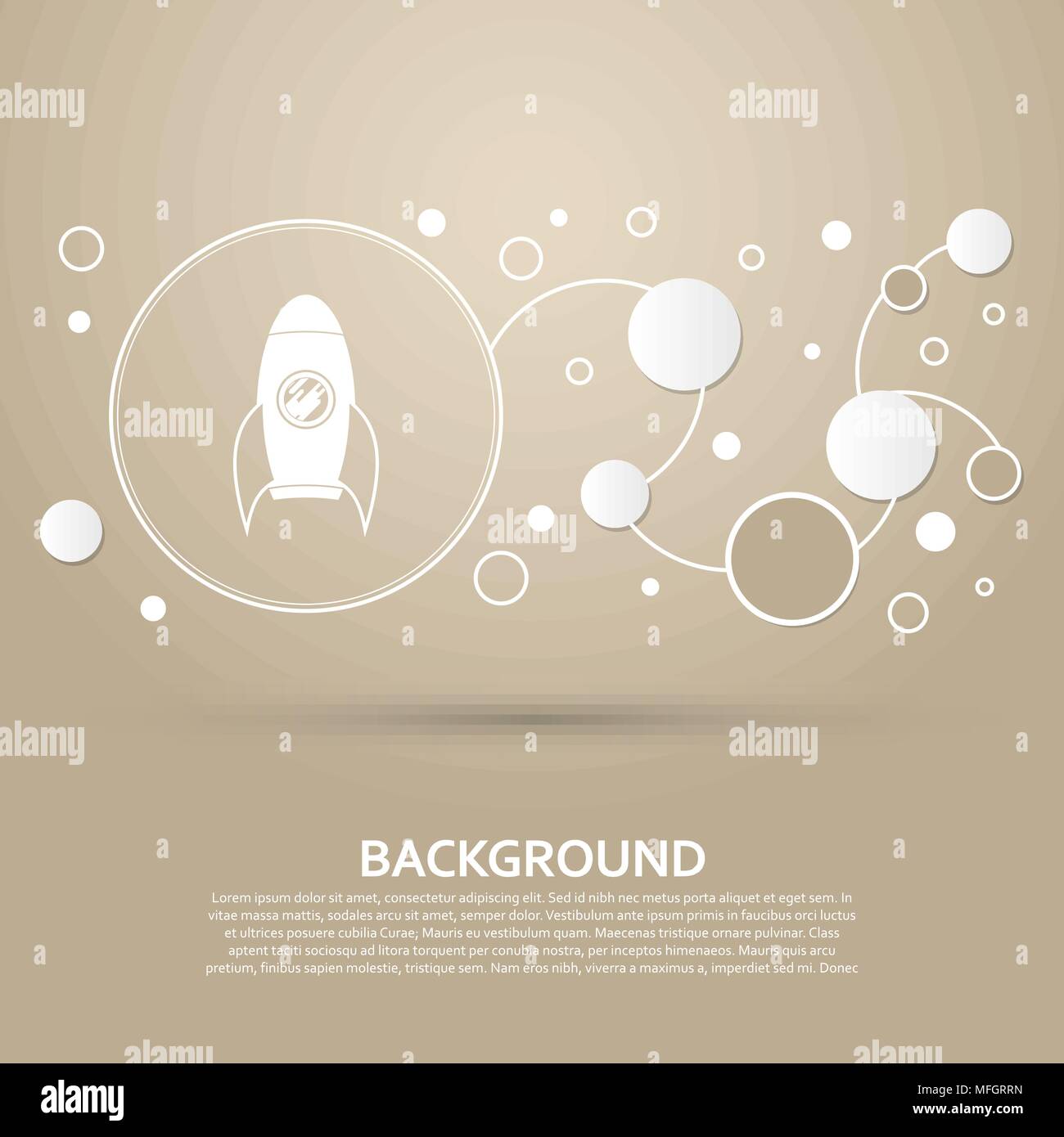 Rocket icon on a brown background with elegant style and modern design ...