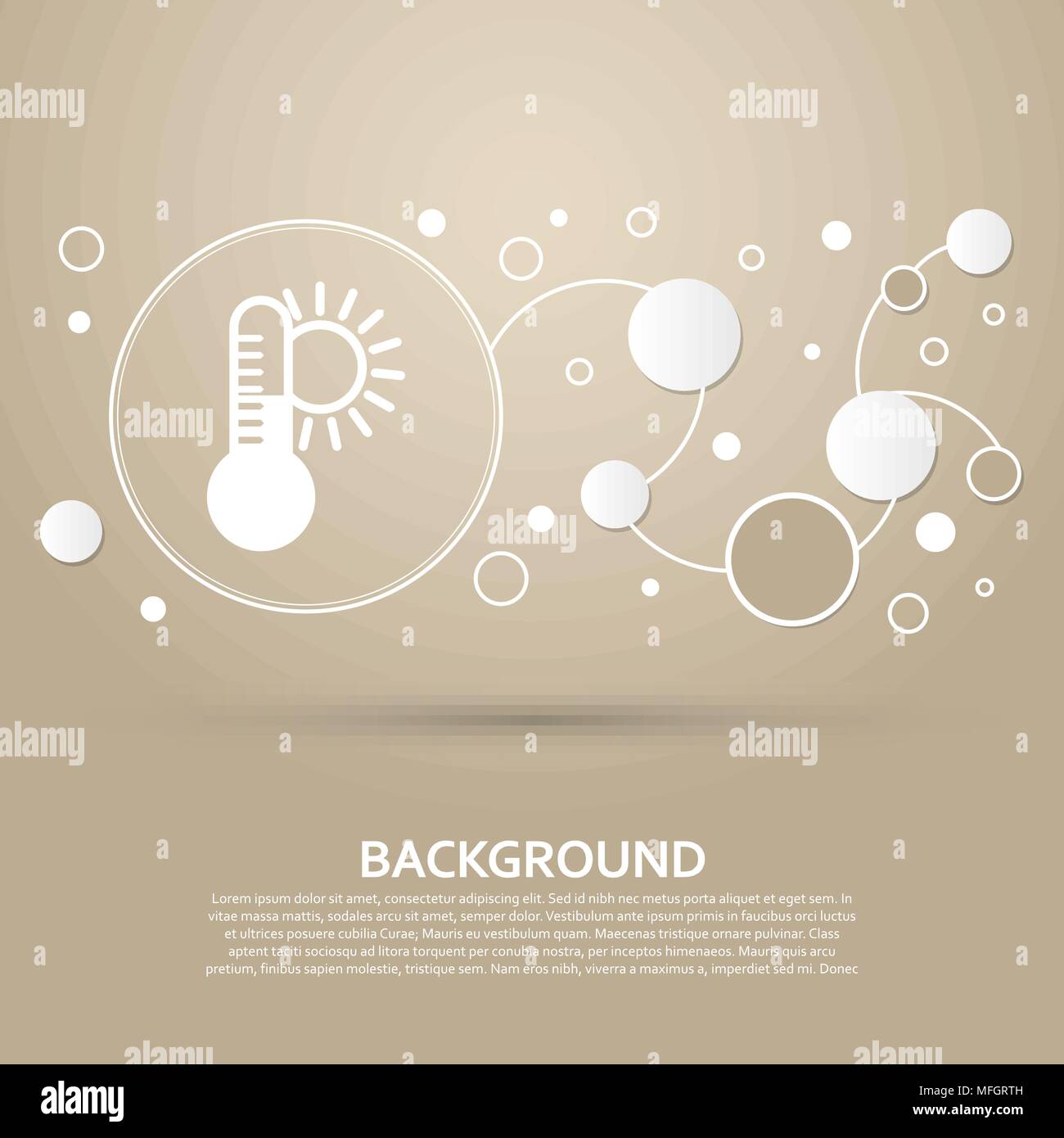 temperature, Medicine thermometer, Weather climate icon on a brown ...