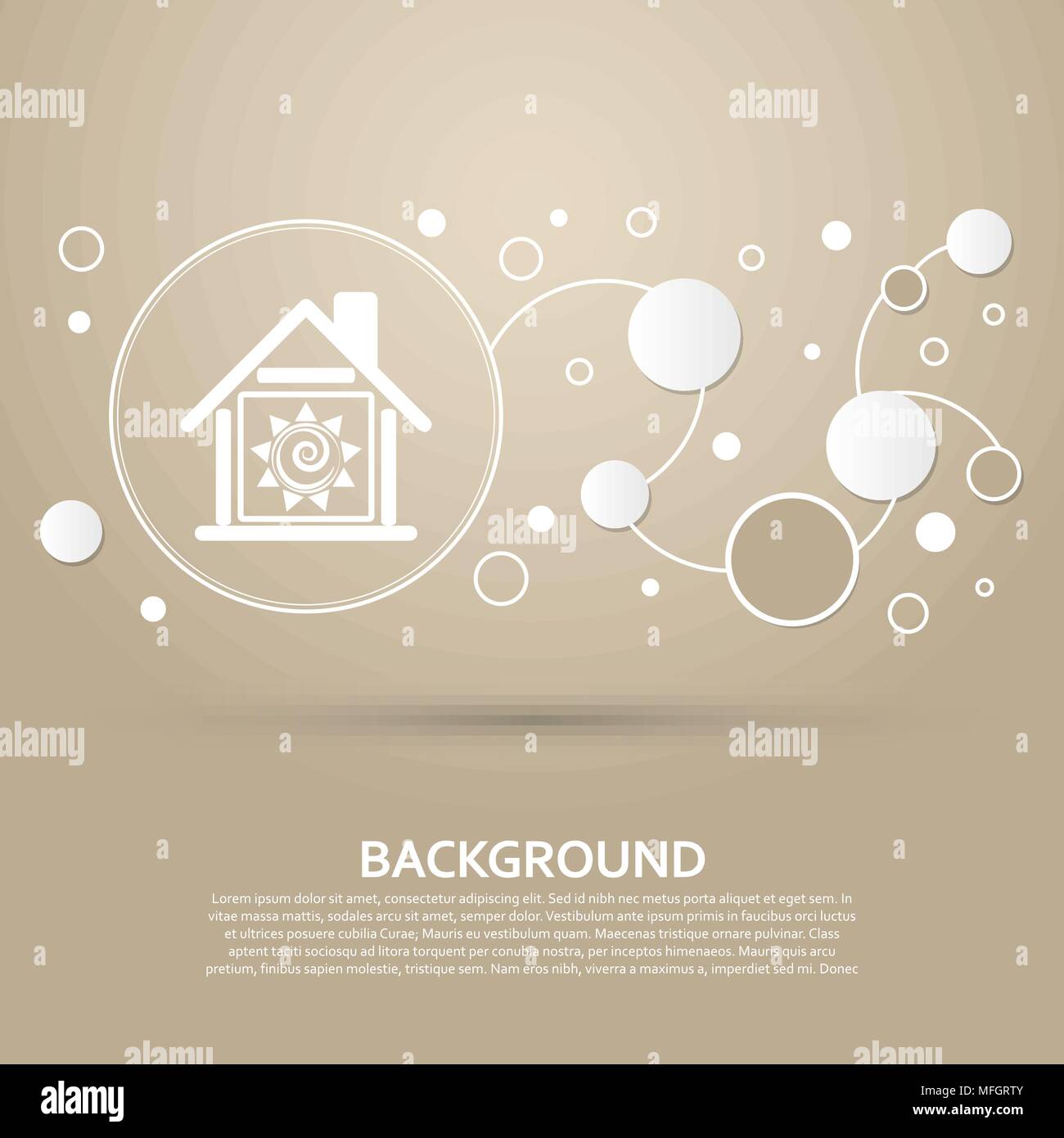 warm Home icon on a brown background with elegant style and modern ...