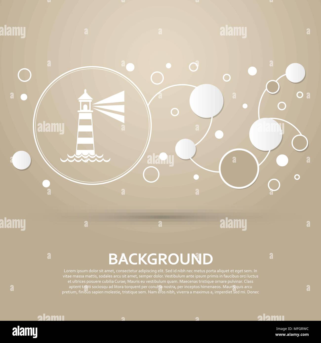 Lighthouse icon on a brown background with elegant style and modern ...
