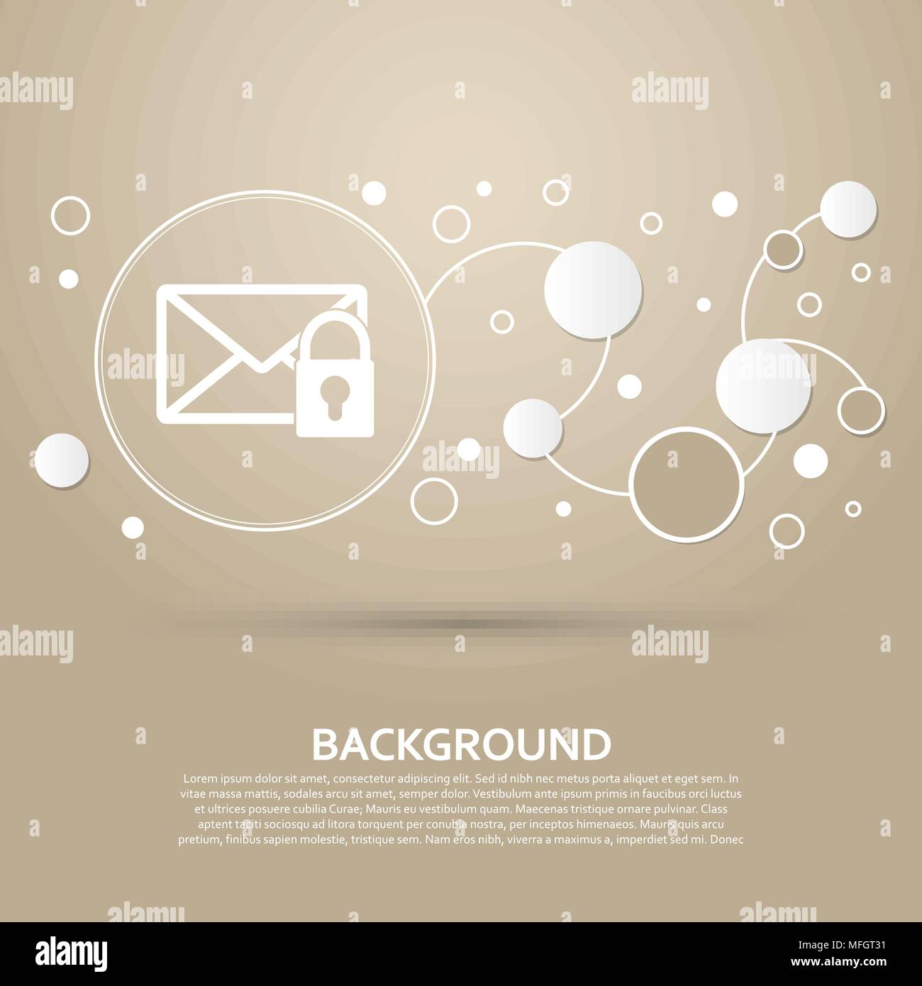 Secret mail icon on a brown background with elegant style and modern ...