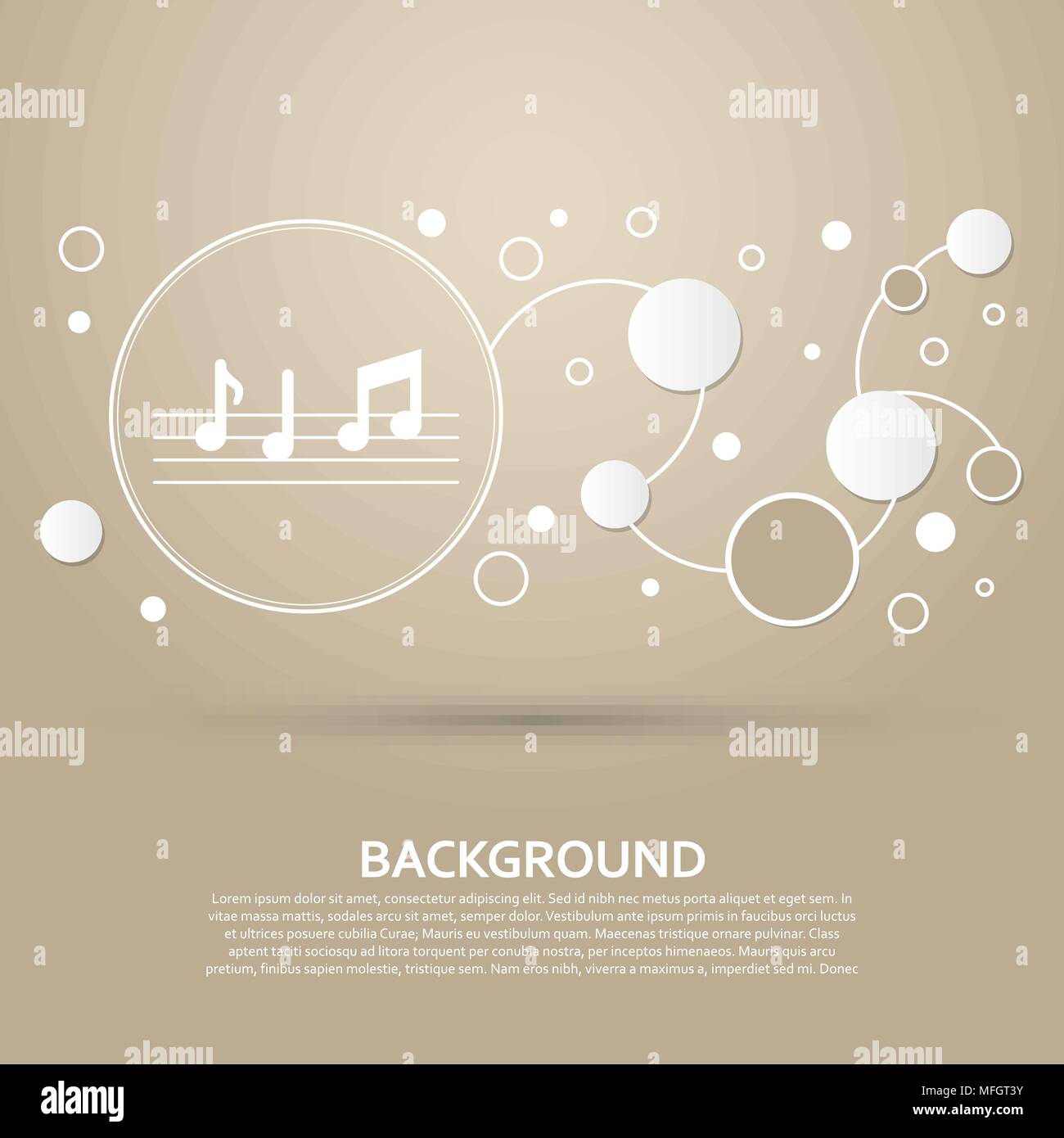 music notes icon on a brown background with elegant style and modern ...