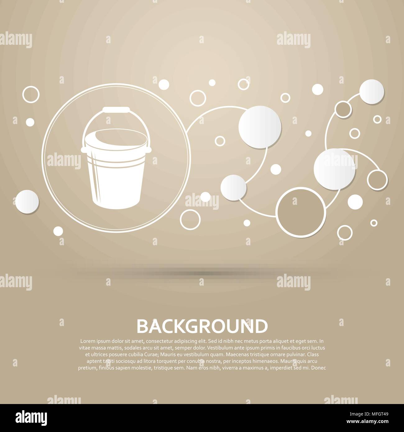 Bucket icon on a brown background with elegant style and modern design ...
