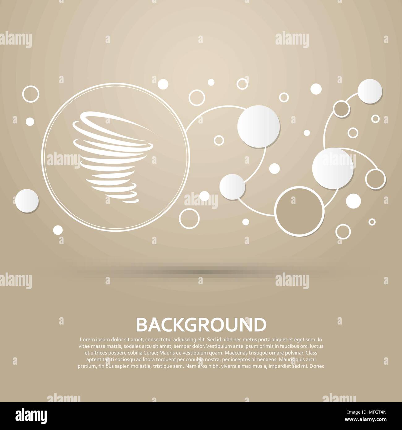 Tornado icon on a brown background with elegant style and modern design ...