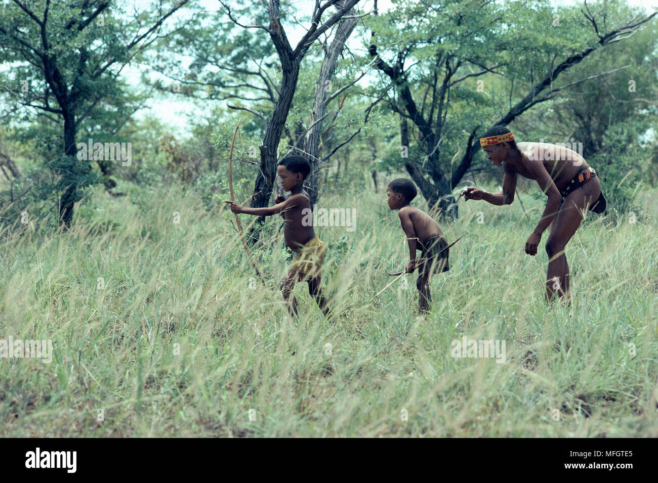 Bushmen family hunting hi-res stock photography and images - Alamy