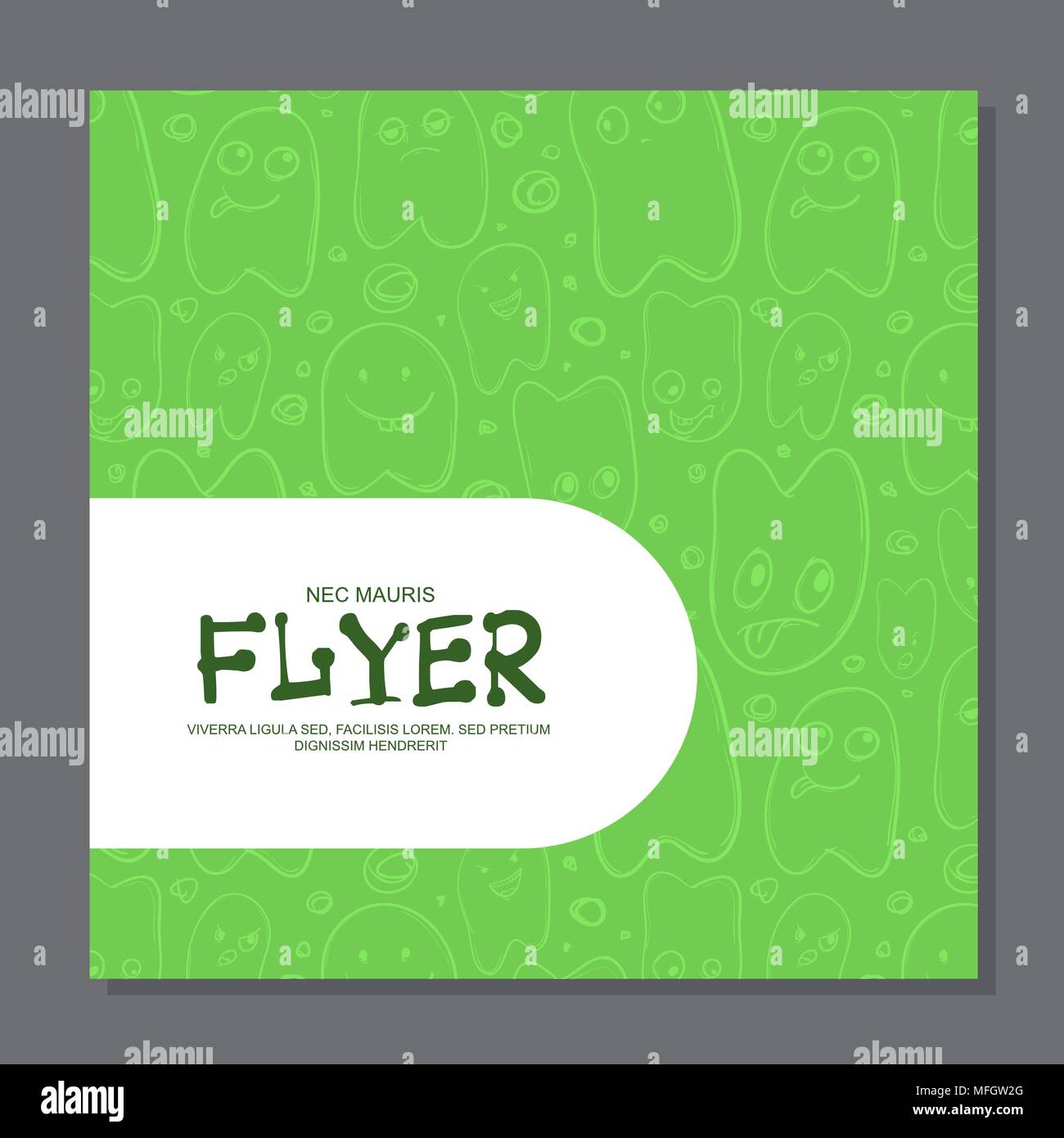 Flyers with Funny faces, cartoon-style on background. It can be used as ...