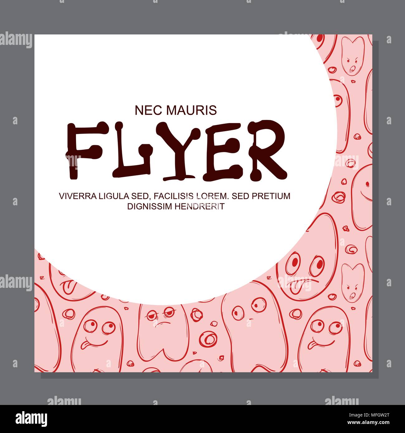 Flyers with Funny faces, cartoon-style on background. It can be used as ...
