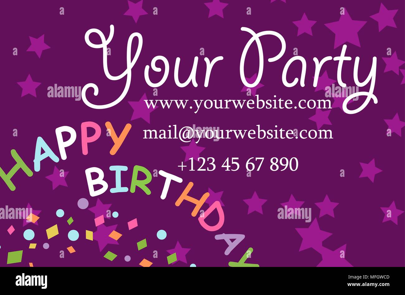 card your party with gifts, balloons, ice cream and hat for your design ...
