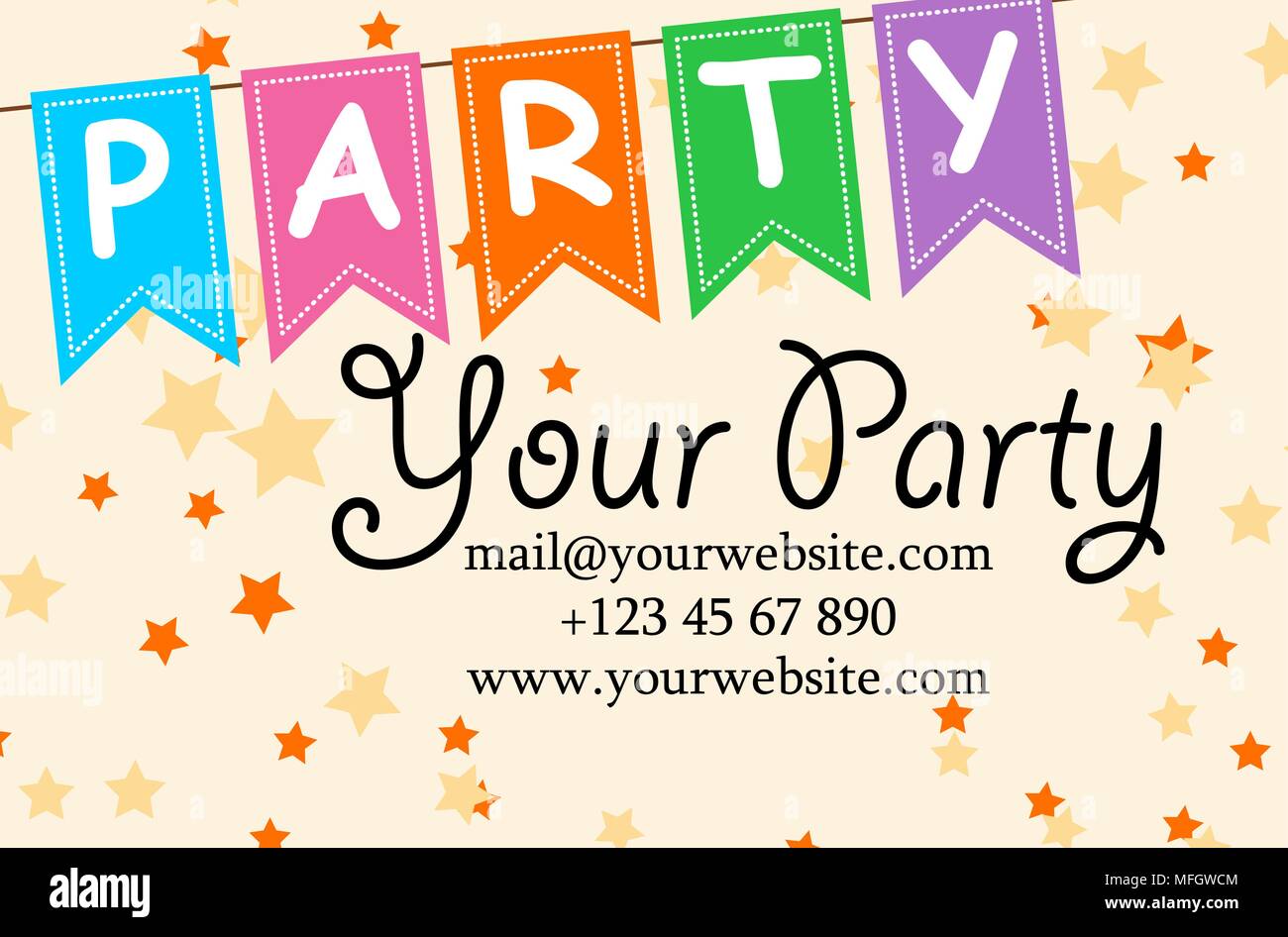 card your party with gifts, balloons, ice cream and hat for your design ...