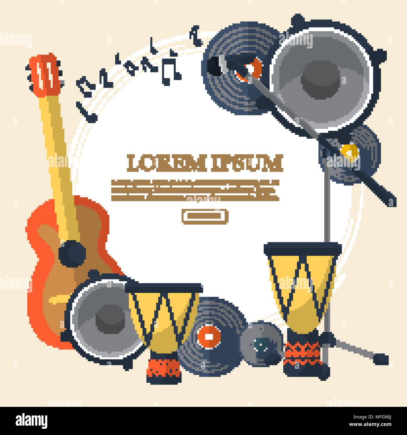 Acoustic drums Stock Vector Images - Alamy