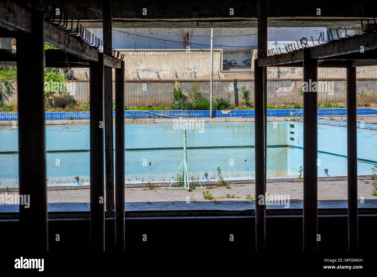 Abandoned and falling apart swimming pool in Tbilisi, Georgia Stock ...