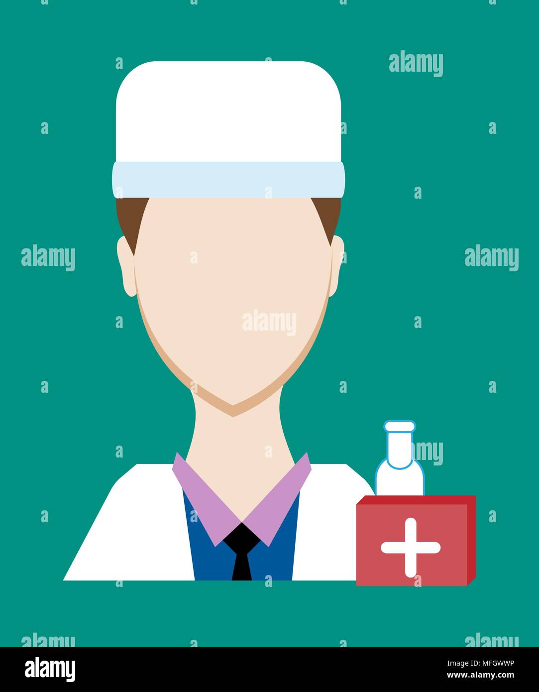 Profession people doctor. Face male uniform. Avatars in flat design ...