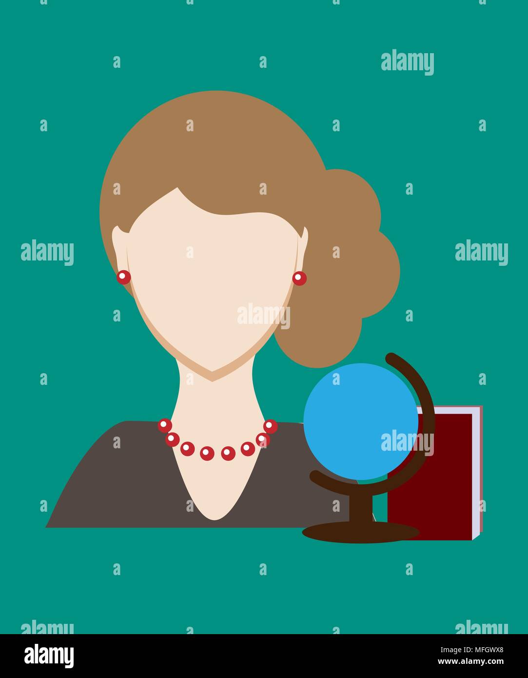 Profession people teacher. Face male uniform. Avatars in flat design ...