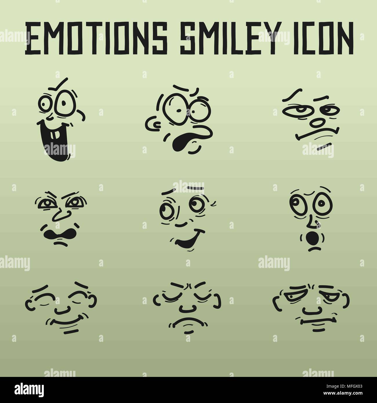 Different Emotions for comics on the old background. Illustration Stock ...