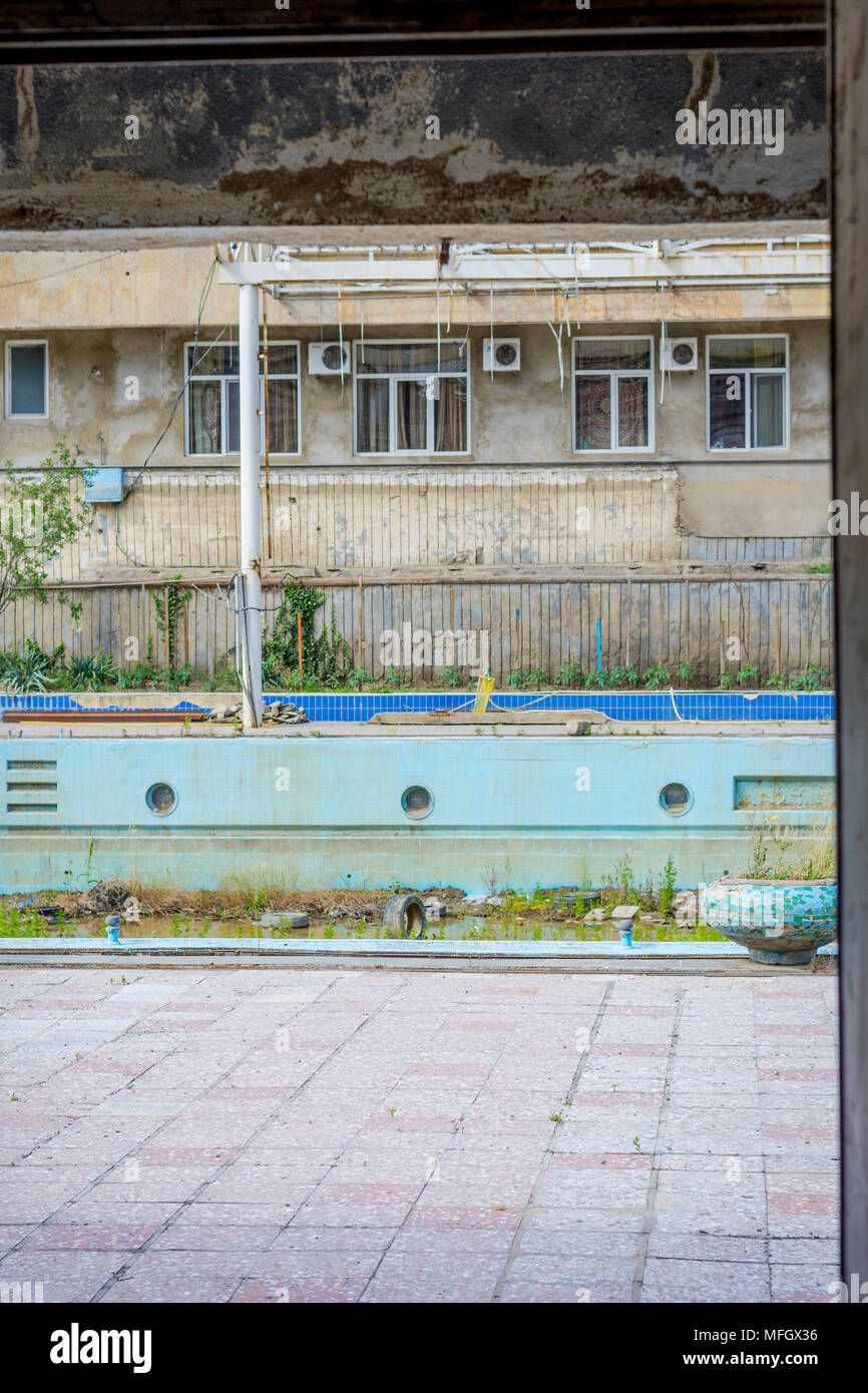 Abandoned and falling apart swimming pool in Tbilisi, Georgia Stock ...