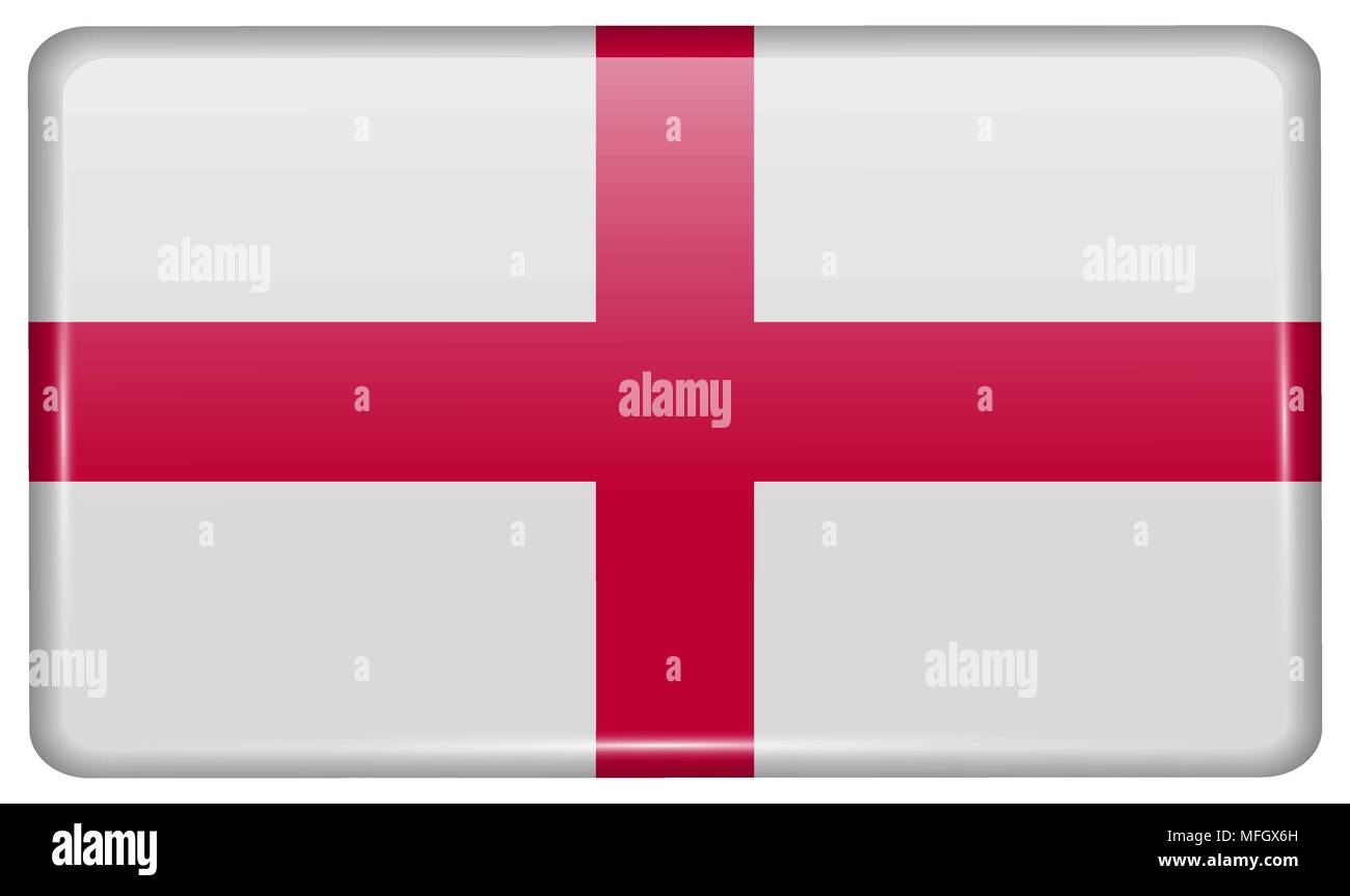 Flags of England in the form of a magnet on refrigerator with ...