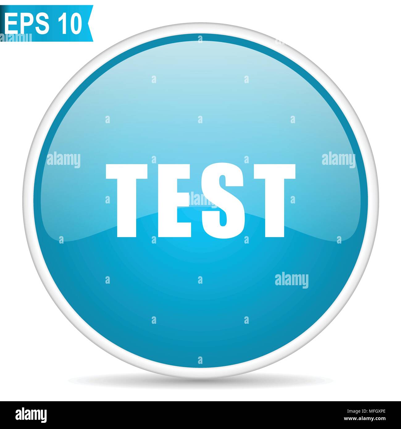 Test blue glossy round vector icon in eps 10. Editable modern design ...