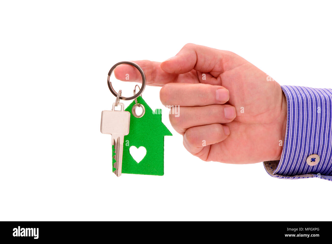 House key keychain in hand hi-res stock photography and images - Alamy