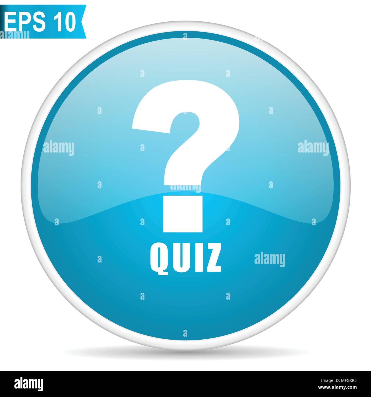 Quiz blue glossy round vector icon in eps 10. Editable modern design ...