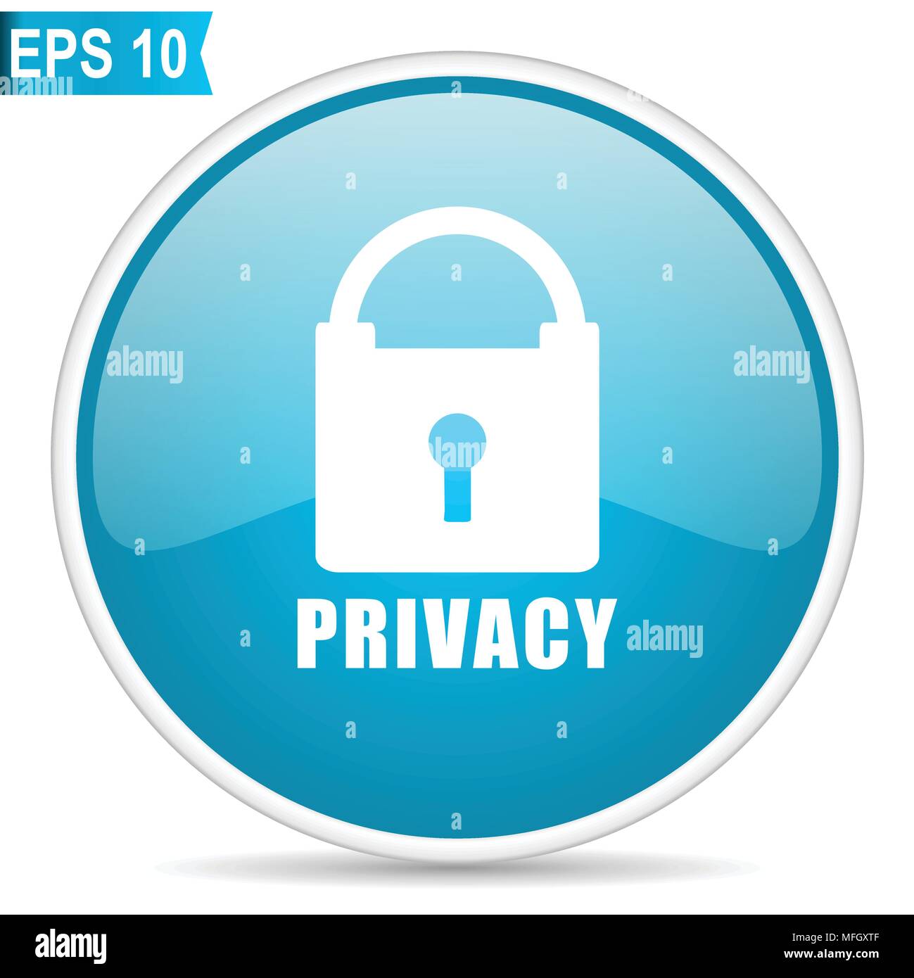 Privacy blue glossy round vector icon in eps 10. Editable modern design ...