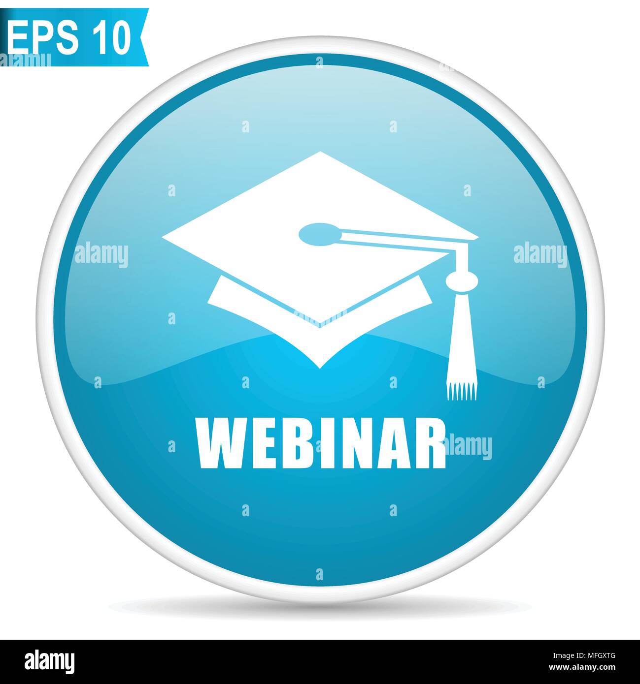 Webinar blue glossy round vector icon in eps 10. Editable modern design ...