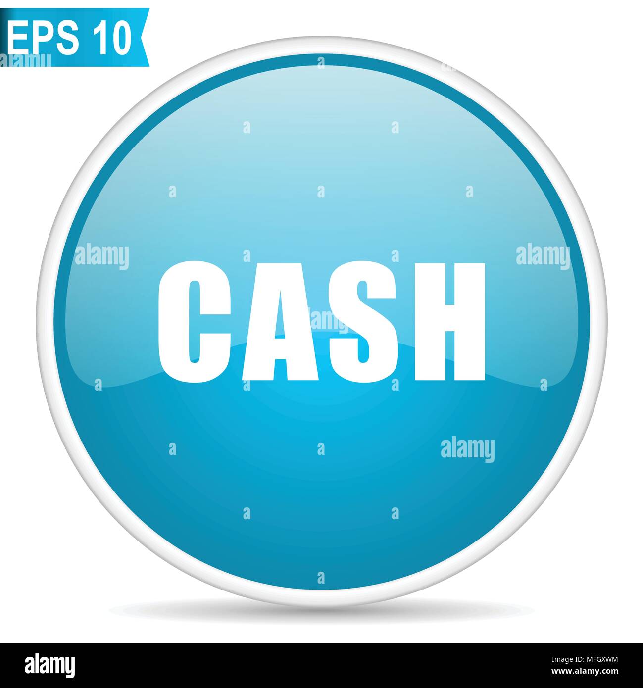 Cash blue glossy round vector icon in eps 10. Editable modern design ...