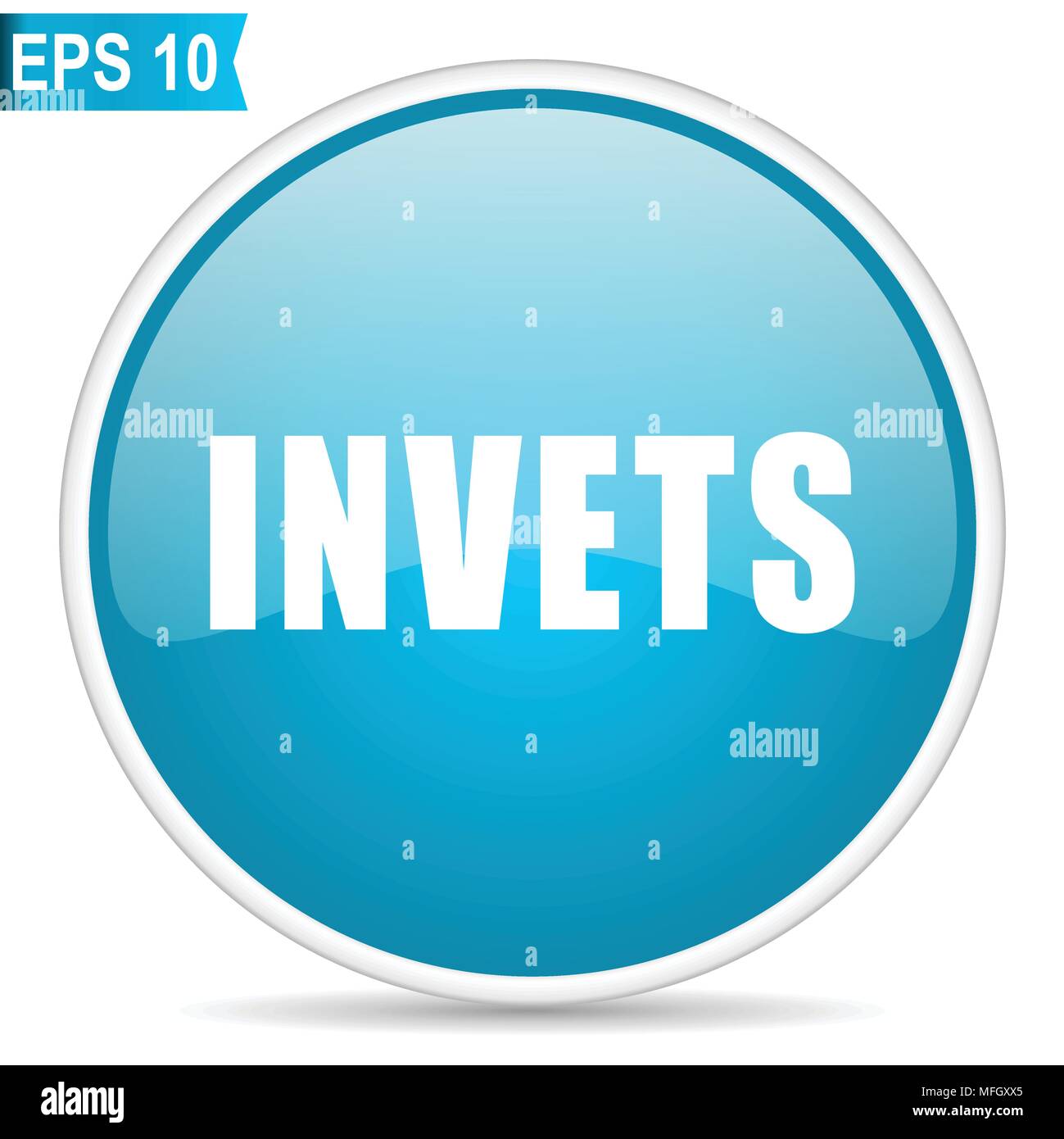Invest blue glossy round vector icon in eps 10. Editable modern design ...