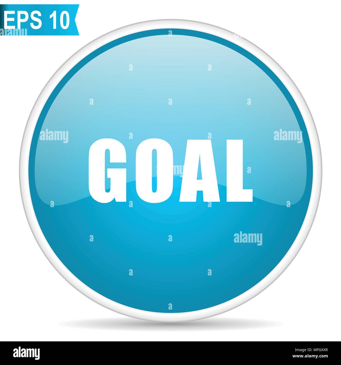 Goal blue glossy round vector icon in eps 10. Editable modern design ...