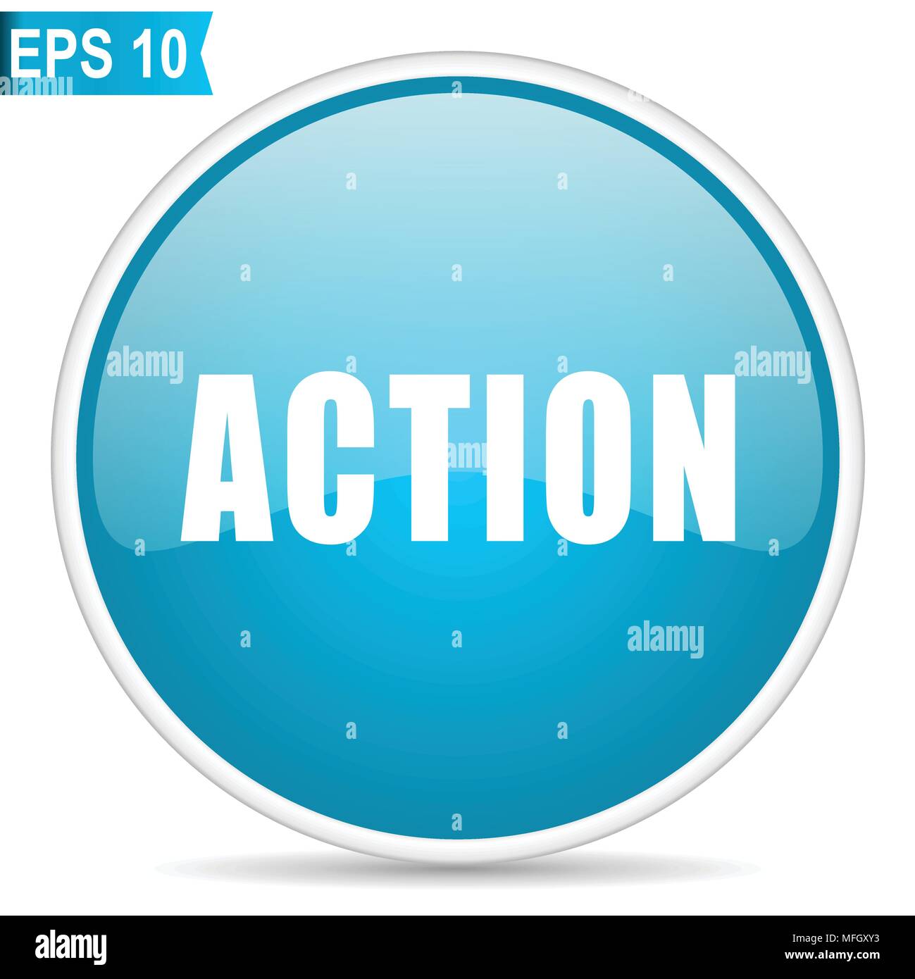 Action blue glossy round vector icon in eps 10. Editable modern design ...