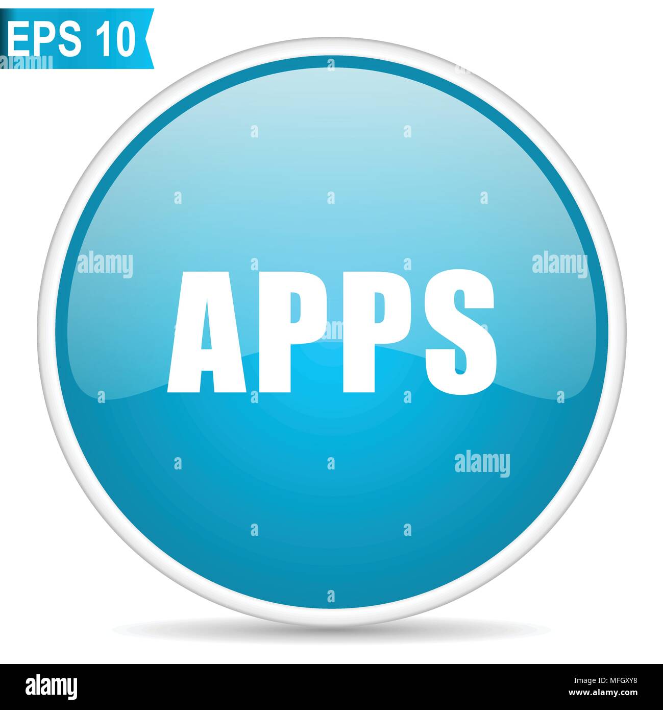 Apps blue glossy round vector icon in eps 10. Editable modern design ...