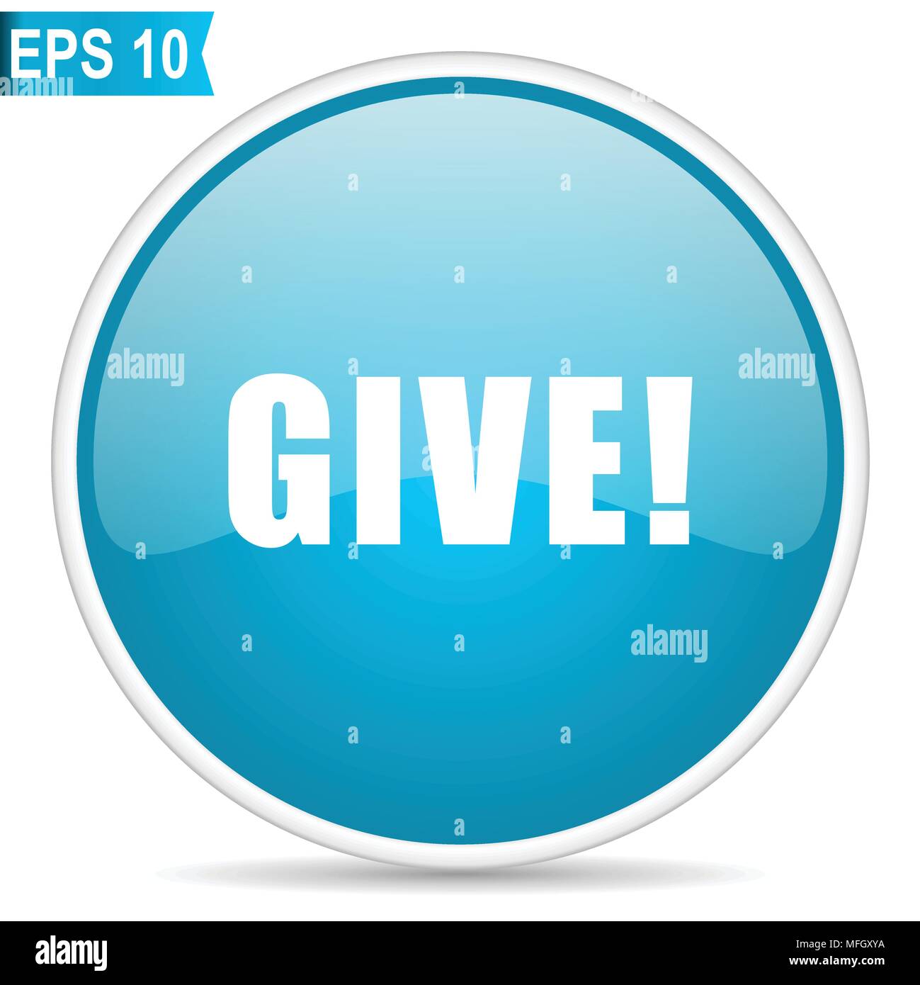 Give blue glossy round vector icon in eps 10. Editable modern design ...