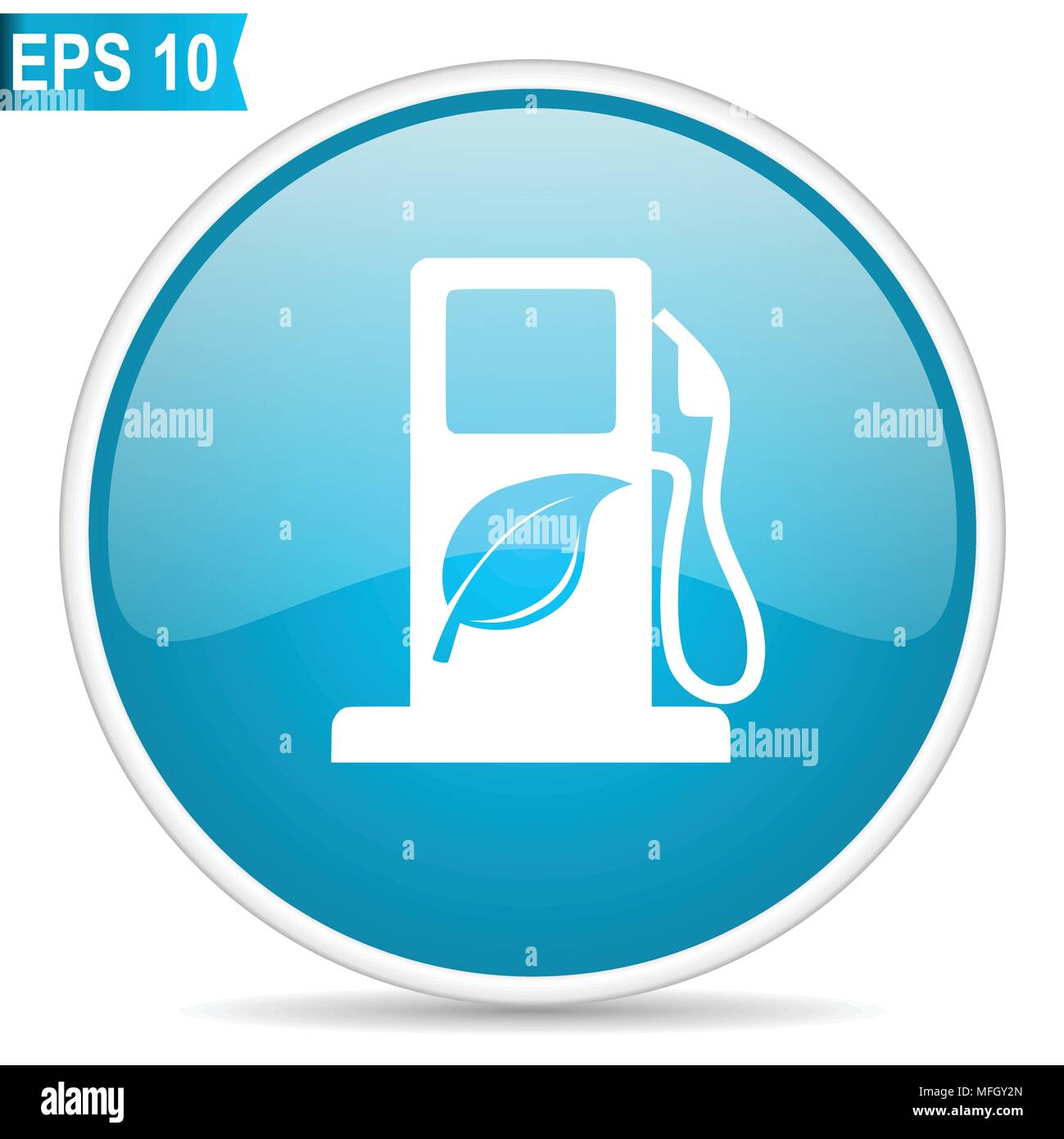 Biofuel blue glossy round vector icon in eps 10. Editable modern design ...