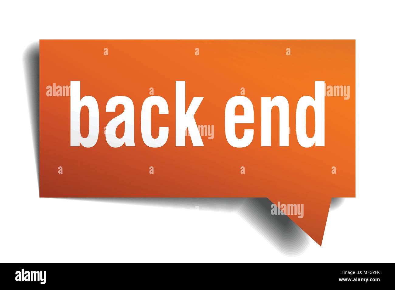 back end orange 3d square isolated speech bubble Stock Vector Image ...