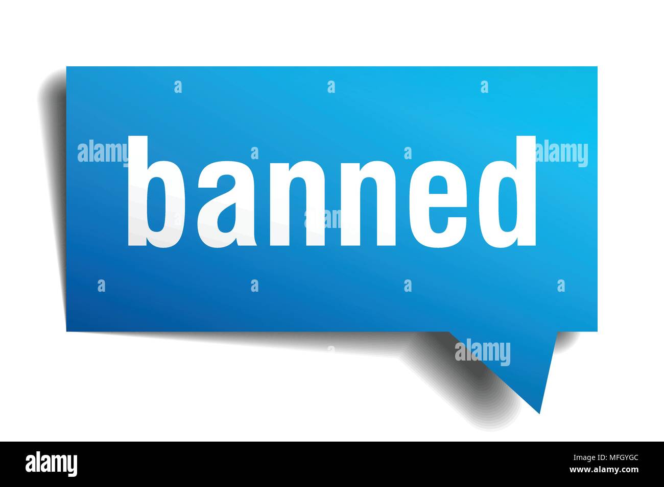 banned blue 3d square isolated speech bubble Stock Vector Image & Art ...