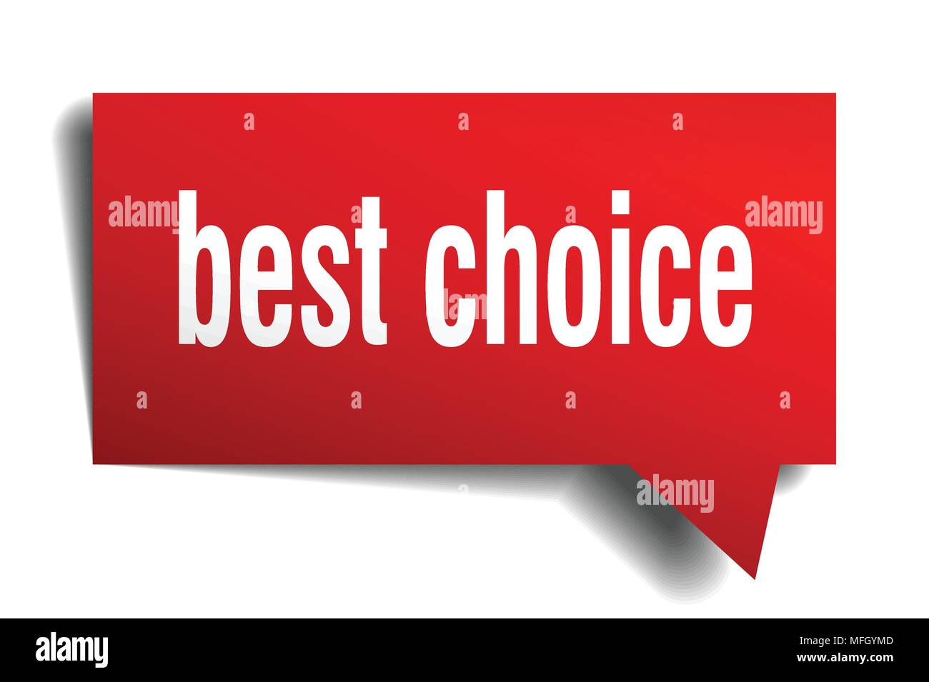 best choice red 3d square isolated speech bubble Stock Vector Image ...